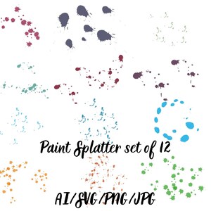 Unique Paint Splatter Design Files,transparent Background in PNG Files ...