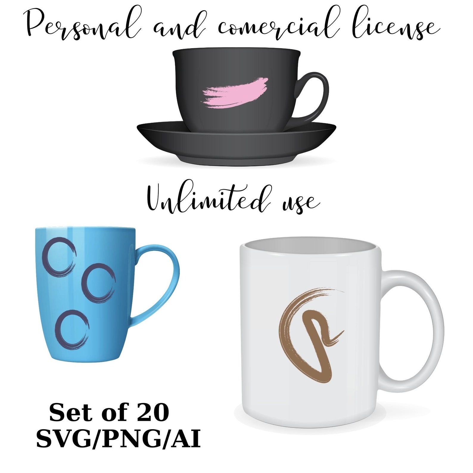 PNG/SVG Files,colored Brushes, Multicolor Brushes, Paint Brush Shapes ...