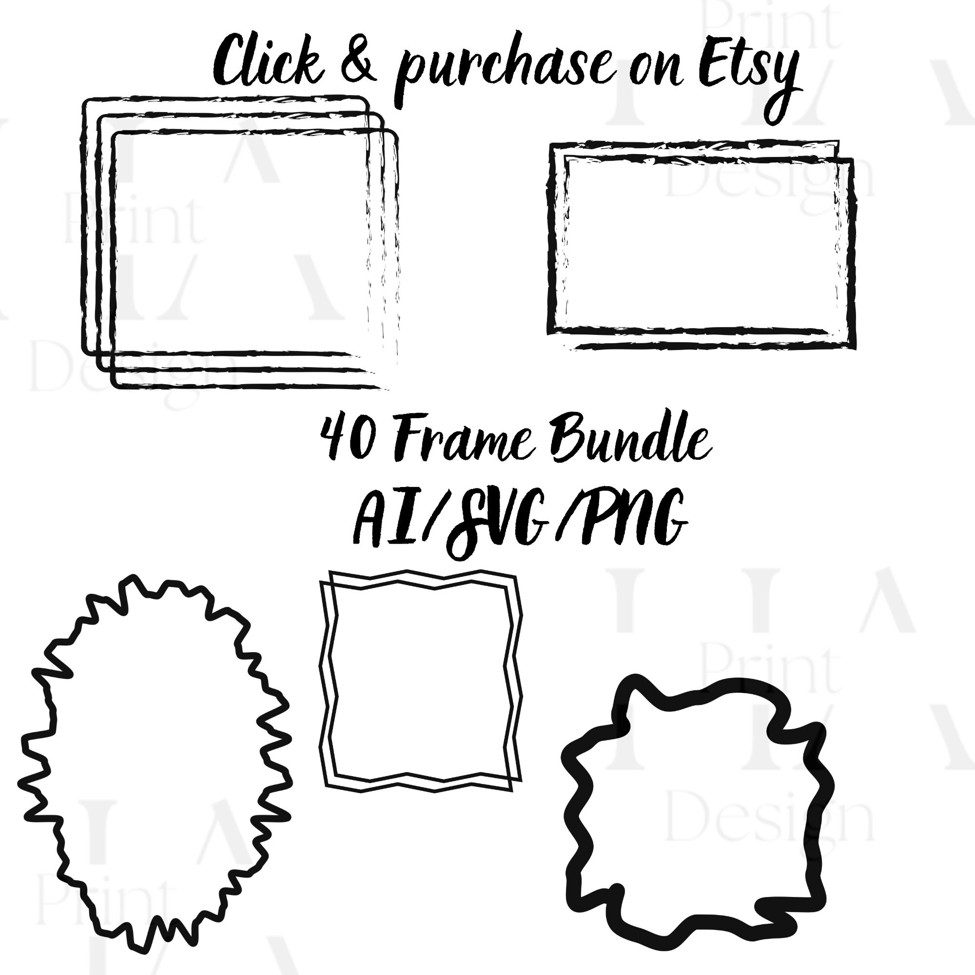 40 Frame SVG, Square Frame Bundle, Double Border,rectangle,circle ...