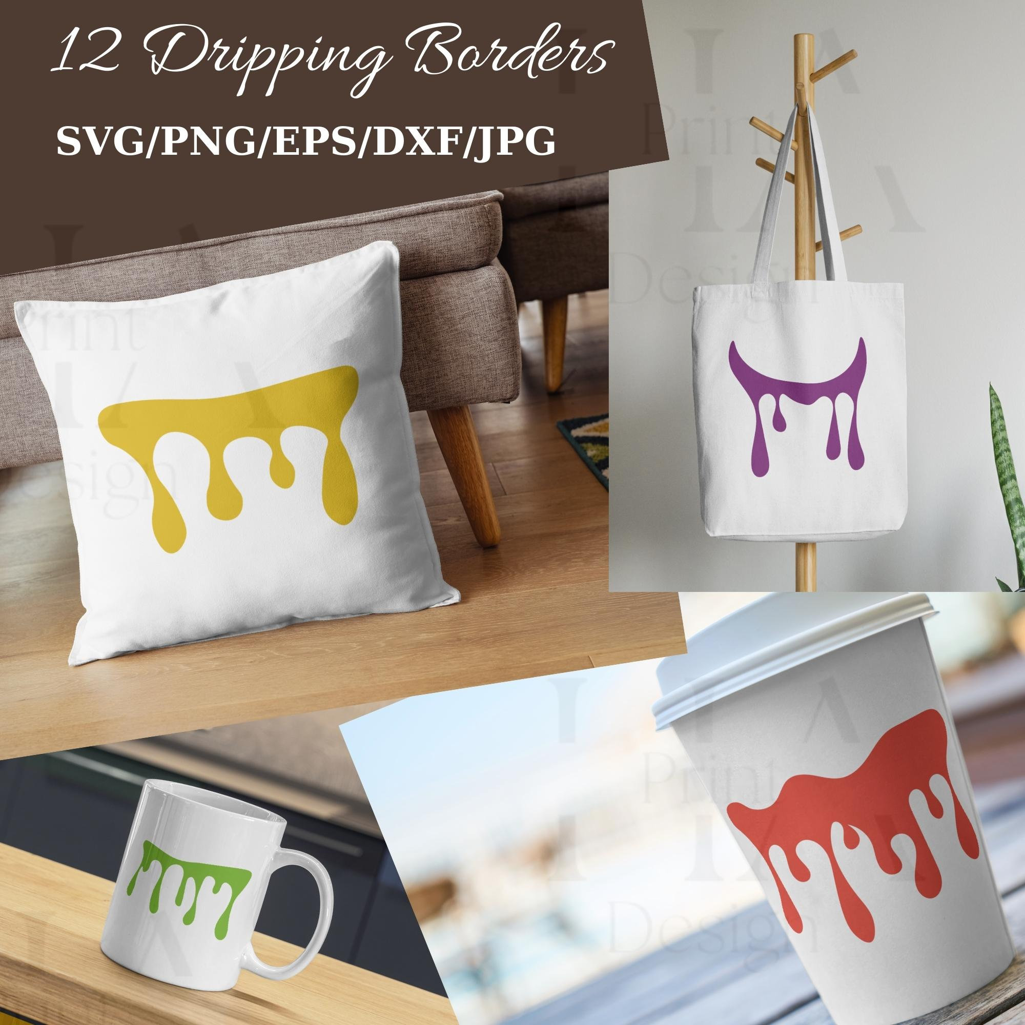 Unique Border Clip Art, Multicolored Liquid Borders, Funky Drip Border ...