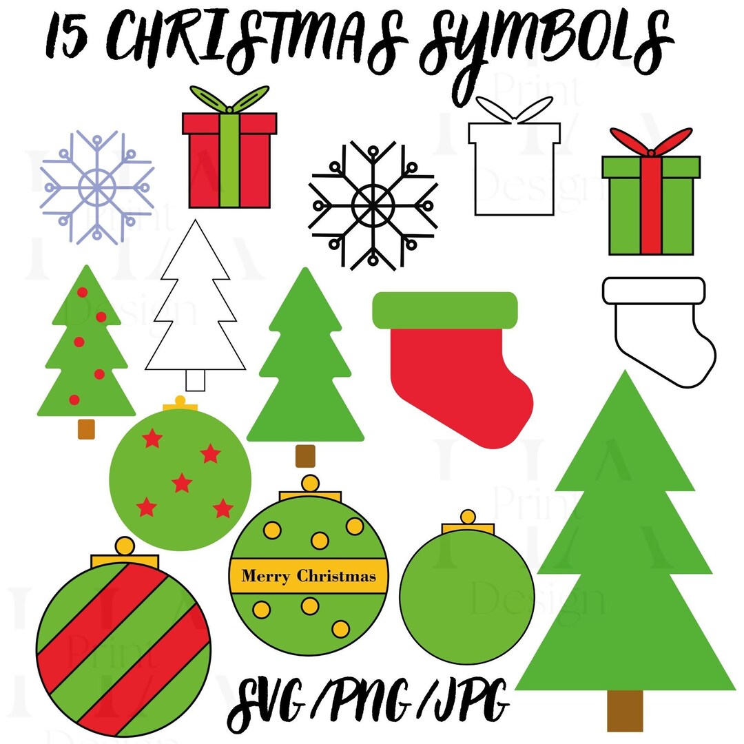 Christmas SVG, Holiday Symbols, Festive Vector Graphics, Christmas ...