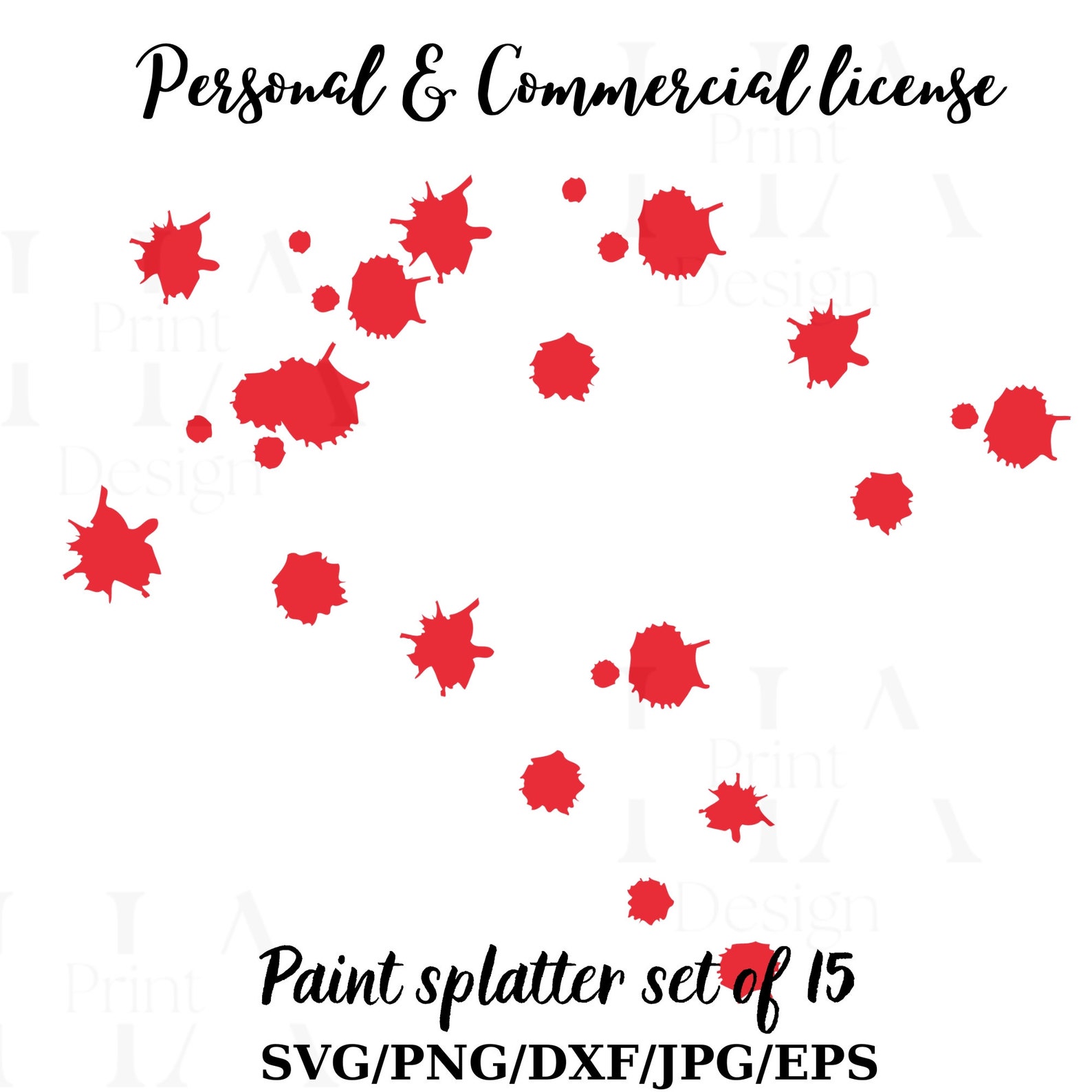 Set of 15 Unique Paint Splatter Design Files,,high-quality, Vibrant ...