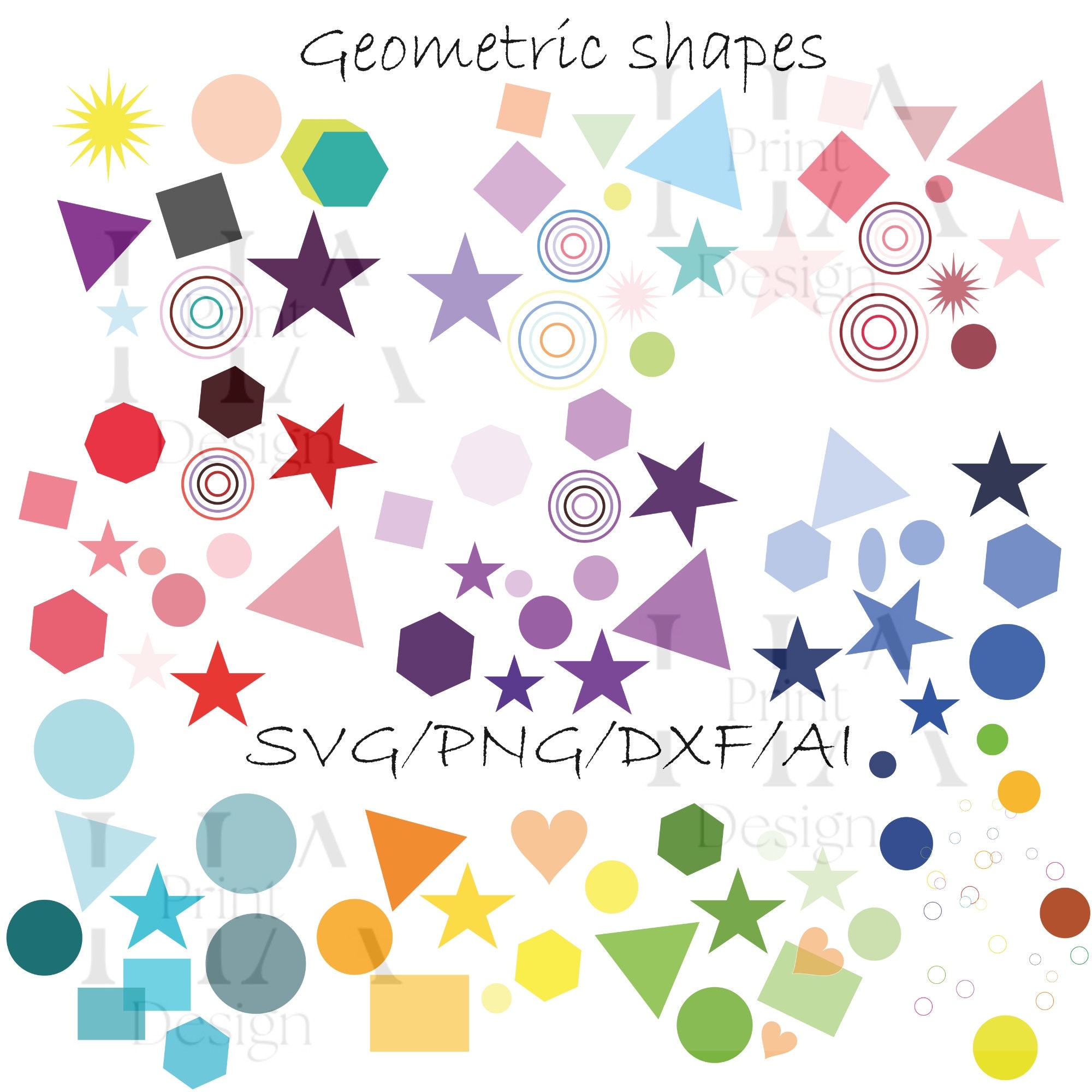 Geometric Shapes,svg File, Transparent PNG , Vector Illustration ,craft ...