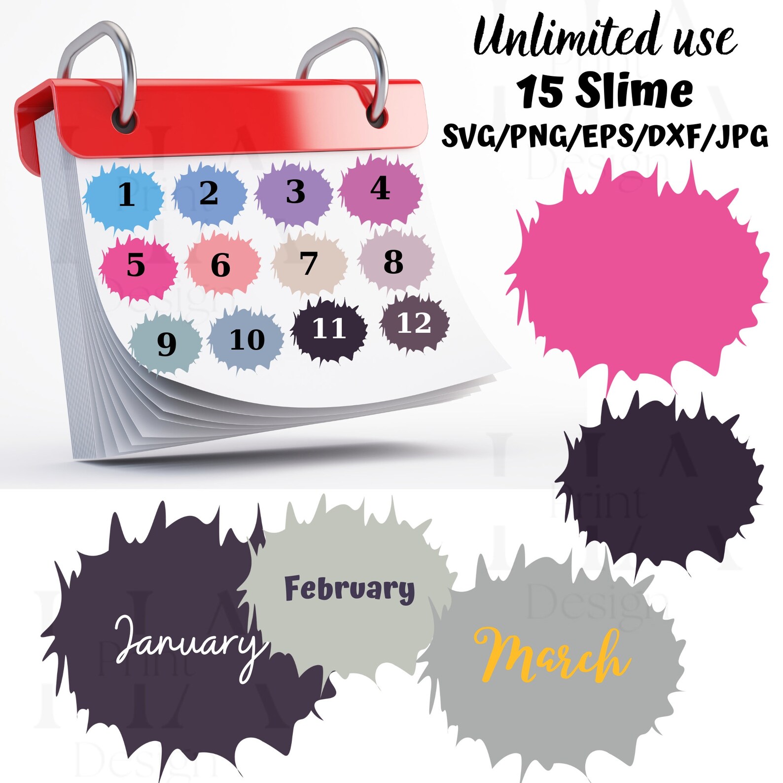 Purple Slime SVG, Purple Slime PNG, Transparent Slime Graphics, Digital ...