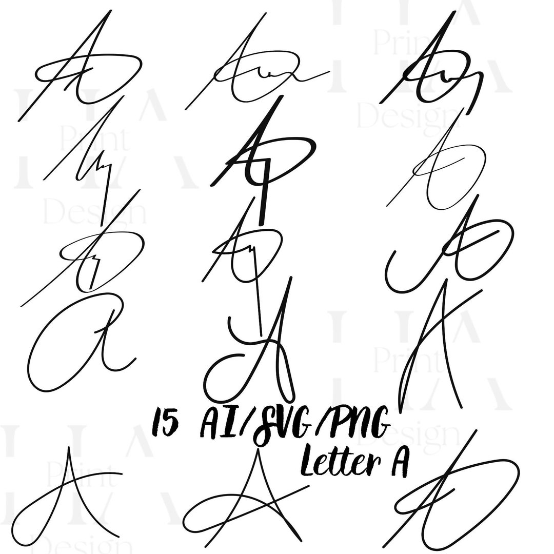 15 Letter A SVG, Alphabet SVG, Typography SVG, Fancy Font Svg ...