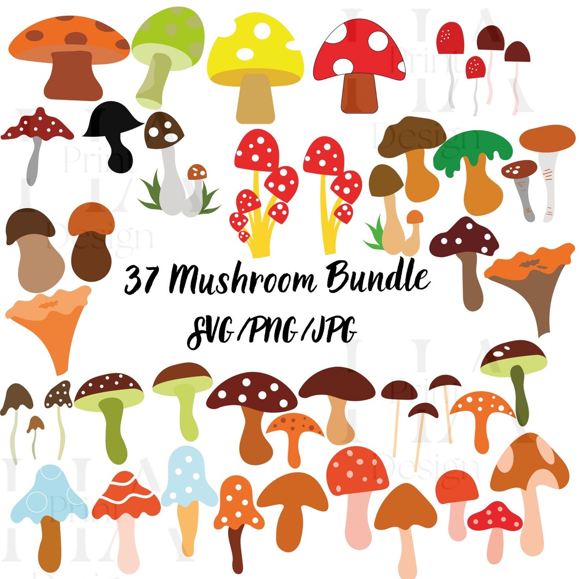 Mushroom SVG, Mushroom Clipart, Toadstool Vector, Nature-themed ...