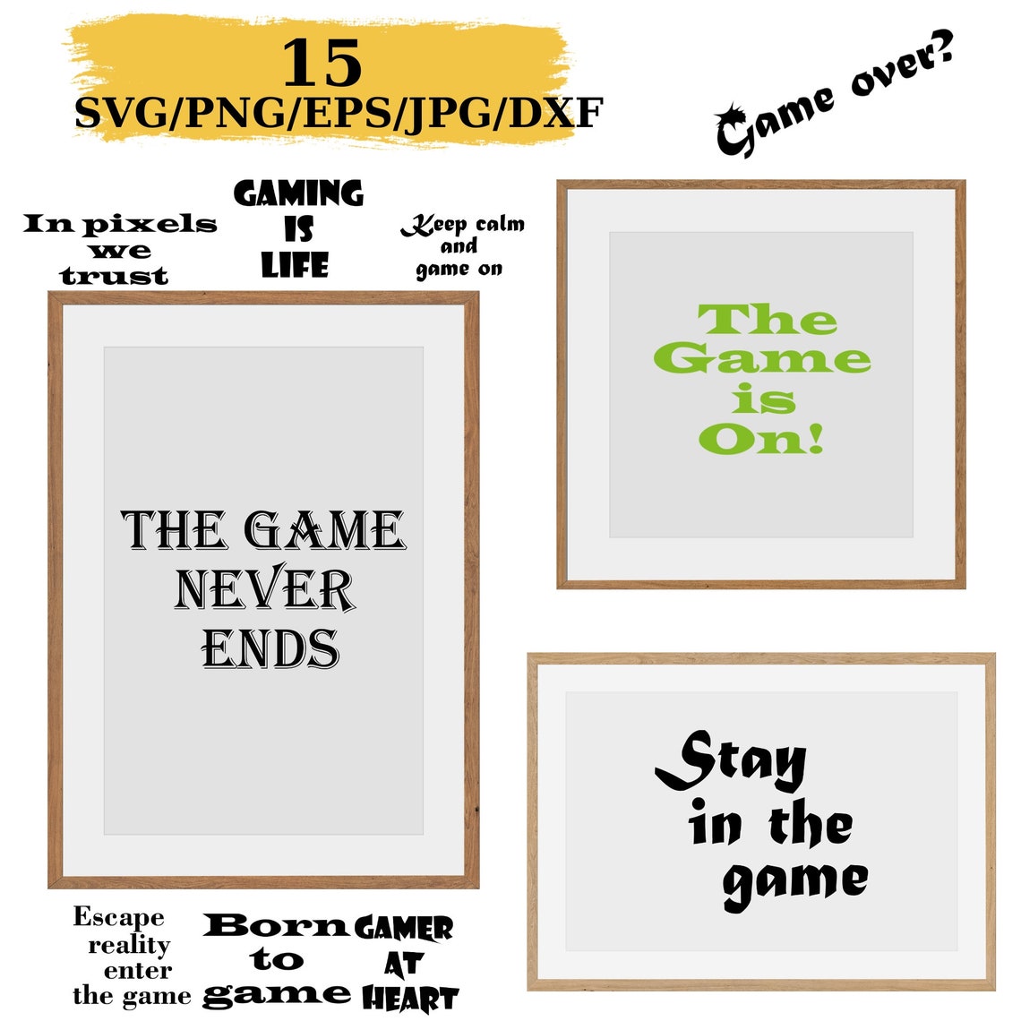 Gamer Quotes, SVG Games, Video Game Quotes, Games Wall Art, Game Over ...