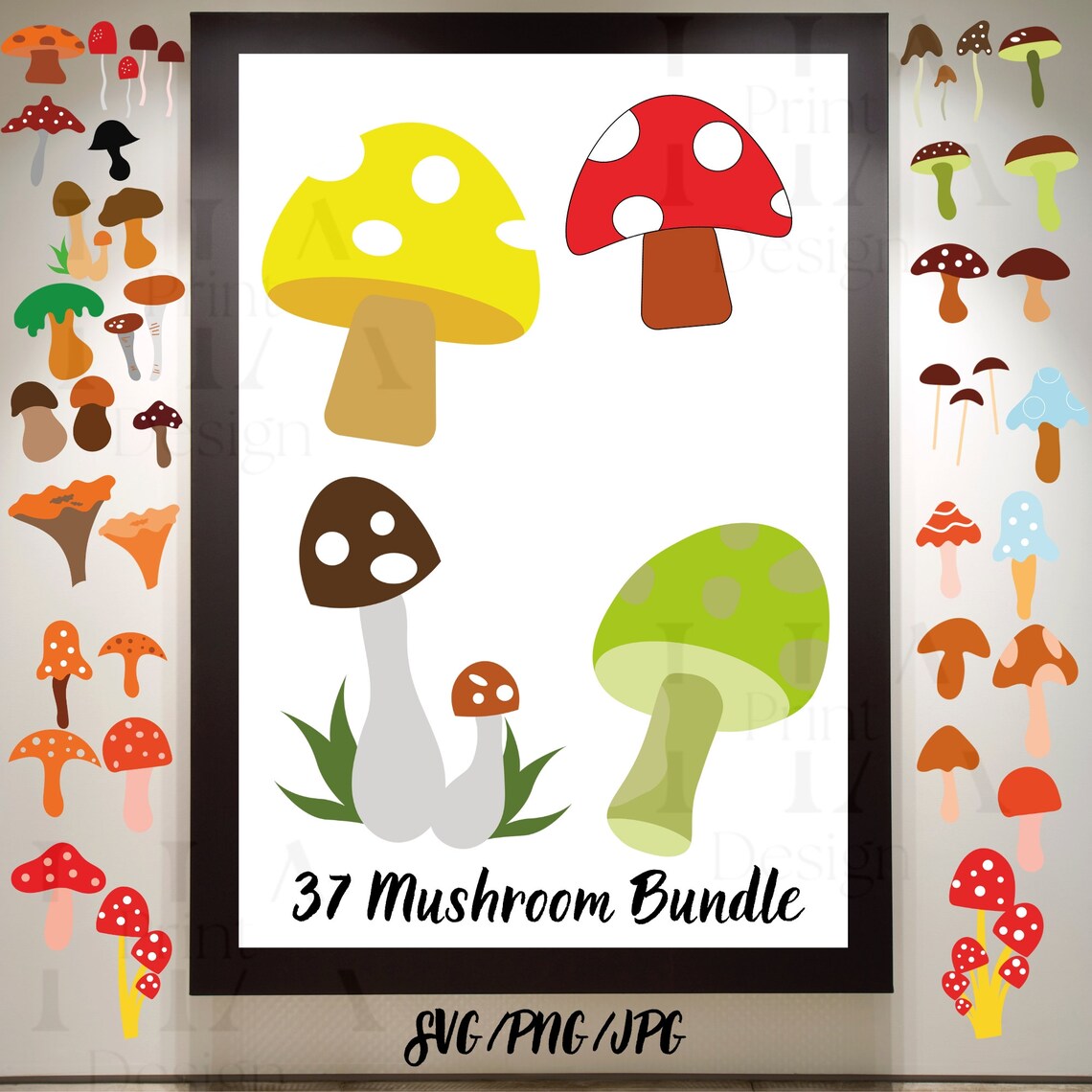 Mushroom SVG, Mushroom Clipart, Toadstool Vector, Nature-themed ...