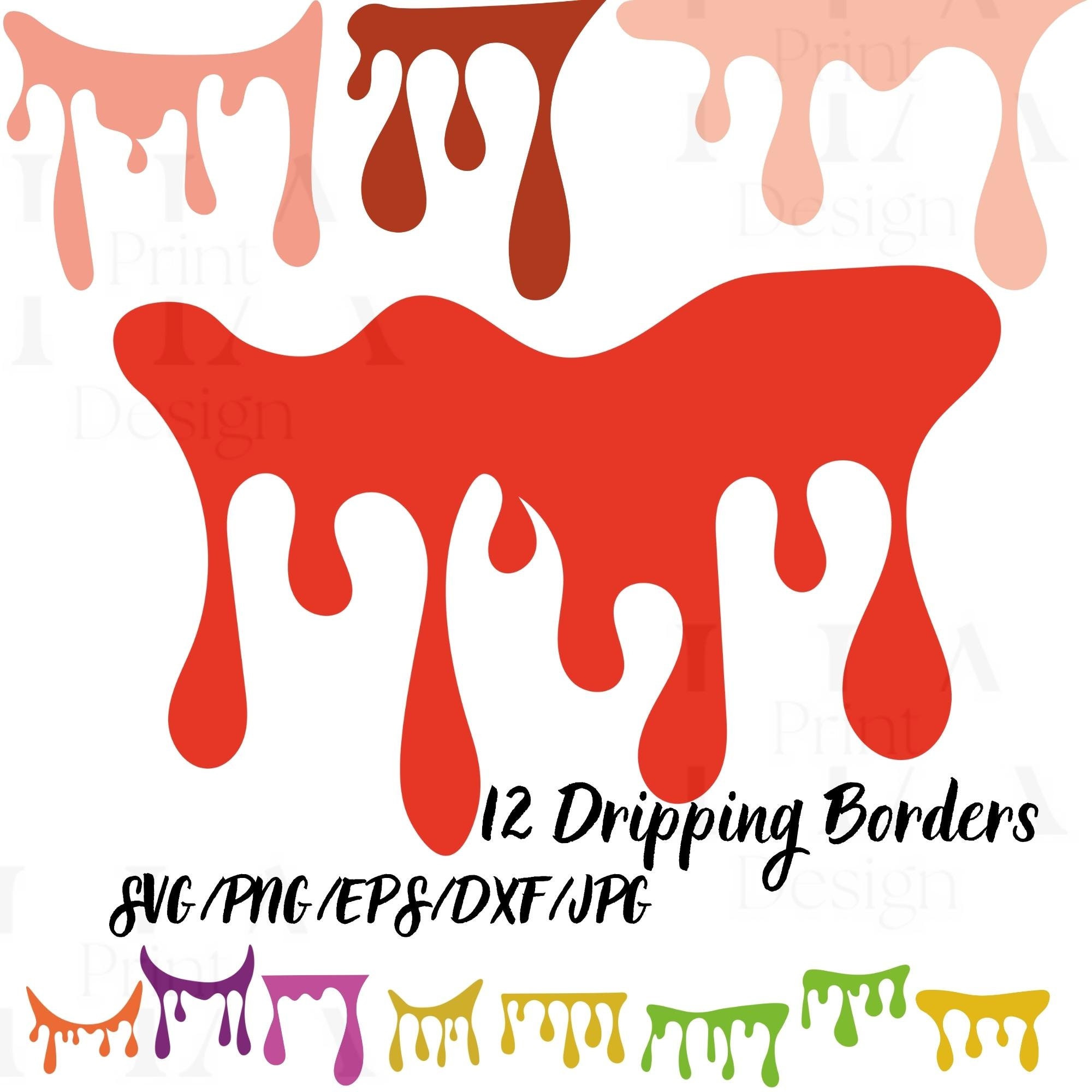 Unique Border Clip Art, Multicolored Liquid Borders, Funky Drip Border ...