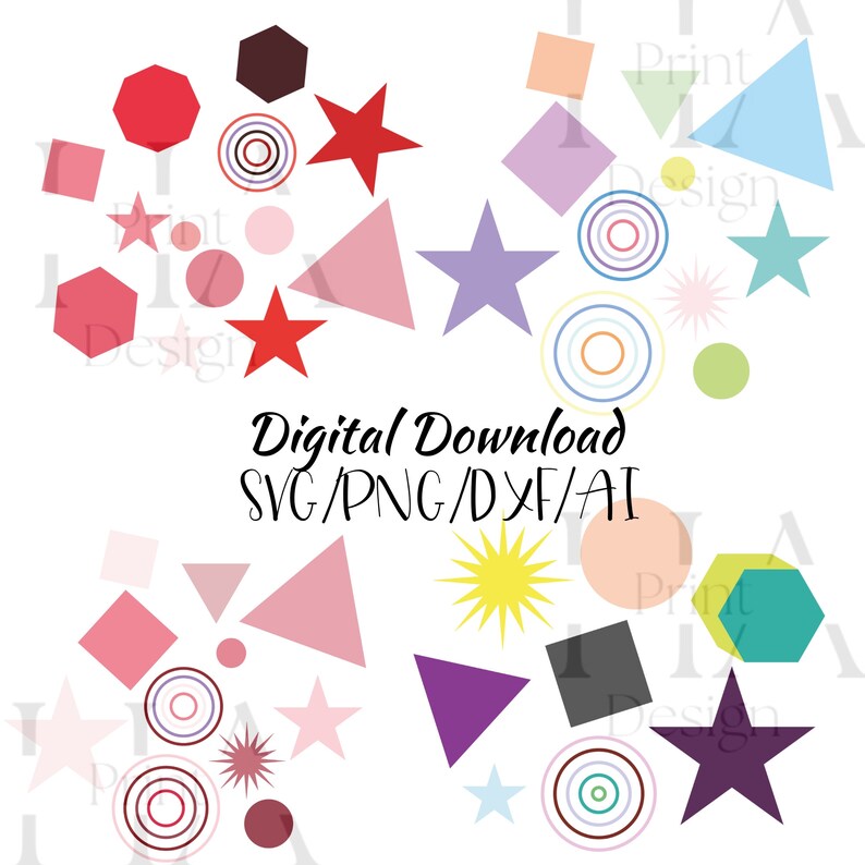 Geometric Shapes,svg File, Transparent PNG , Vector Illustration ,craft ...