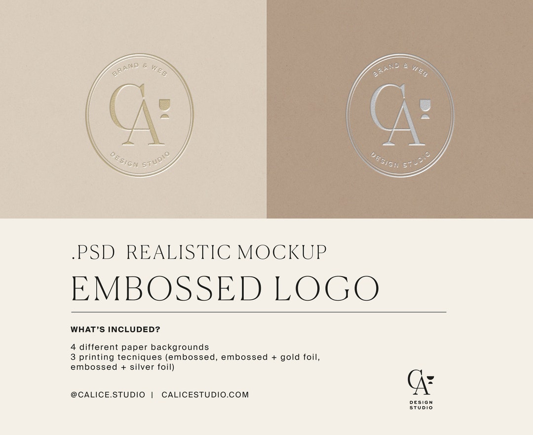 Realistic Letterpress Mockup | Printing Effects | Embossed Logo ...