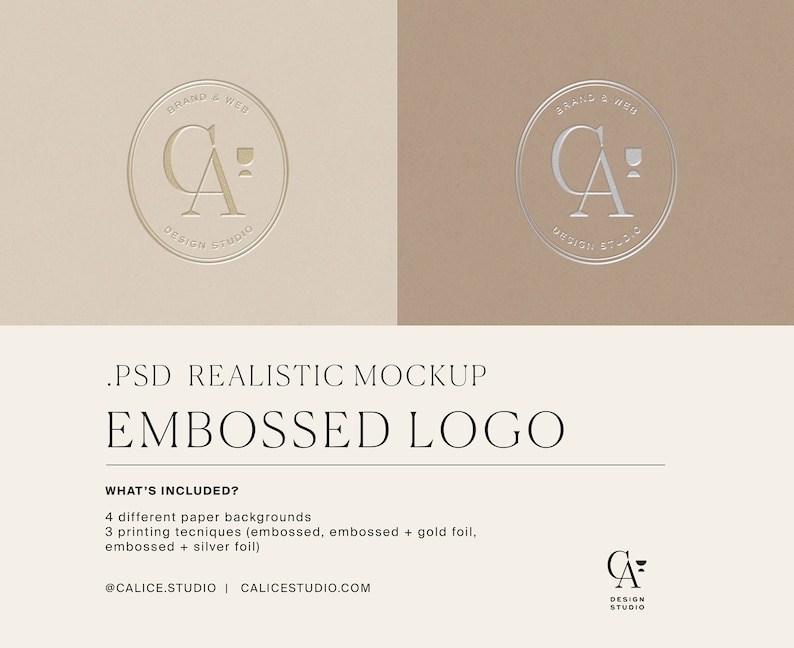 Realistic Letterpress Mockup | Printing Effects | Embossed Logo ...