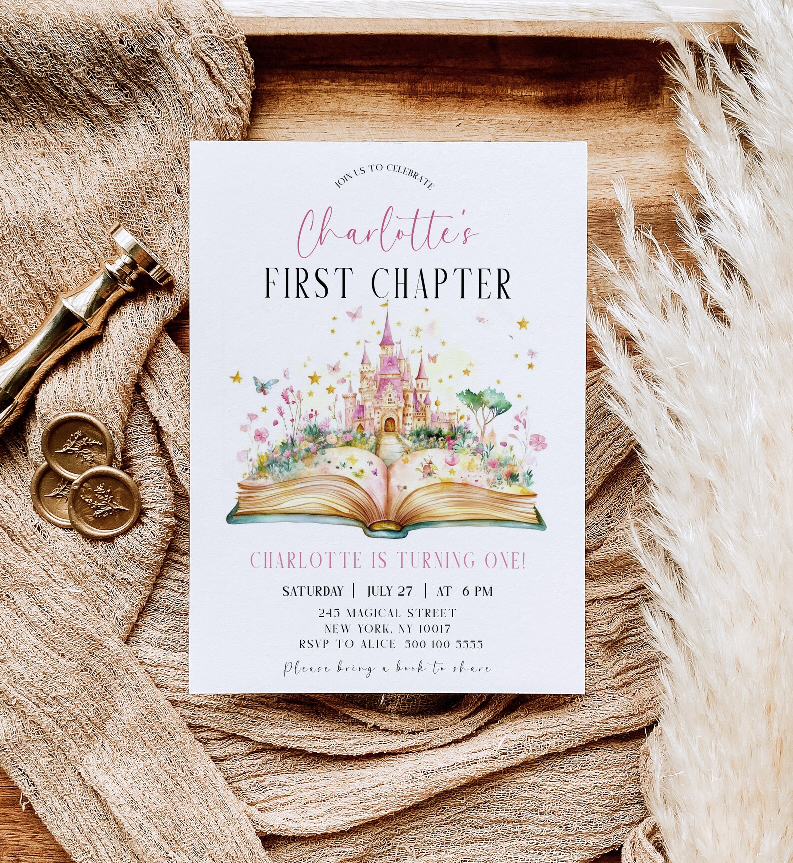 Chapter One Birthday Invitation | Storybook Theme, Editable - Etsy