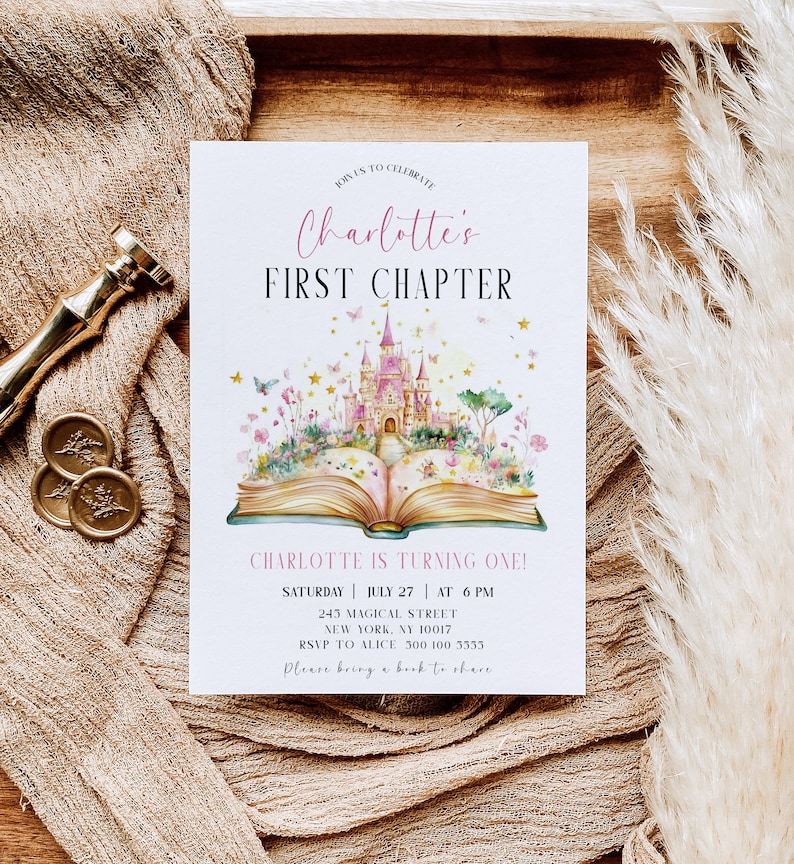 Chapter One Birthday Invitation | Storybook Birthday | Book Birthday ...