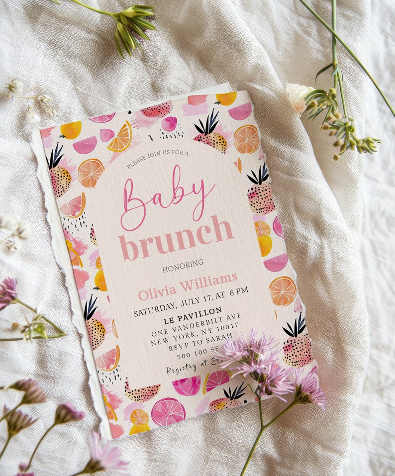 Citrus Baby Brunch Invitation Template Citrus Baby Shower Printable ...