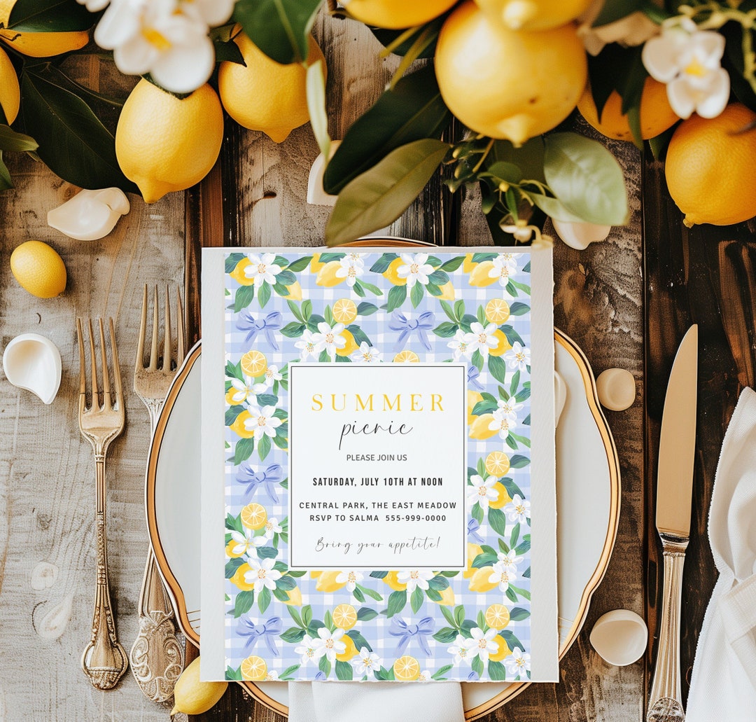 Summer Picnic Printable Invitation Instant Download Editable - Etsy