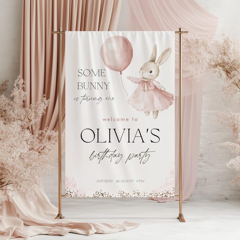 Sweet Bunny Birthday Banner - Etsy UK