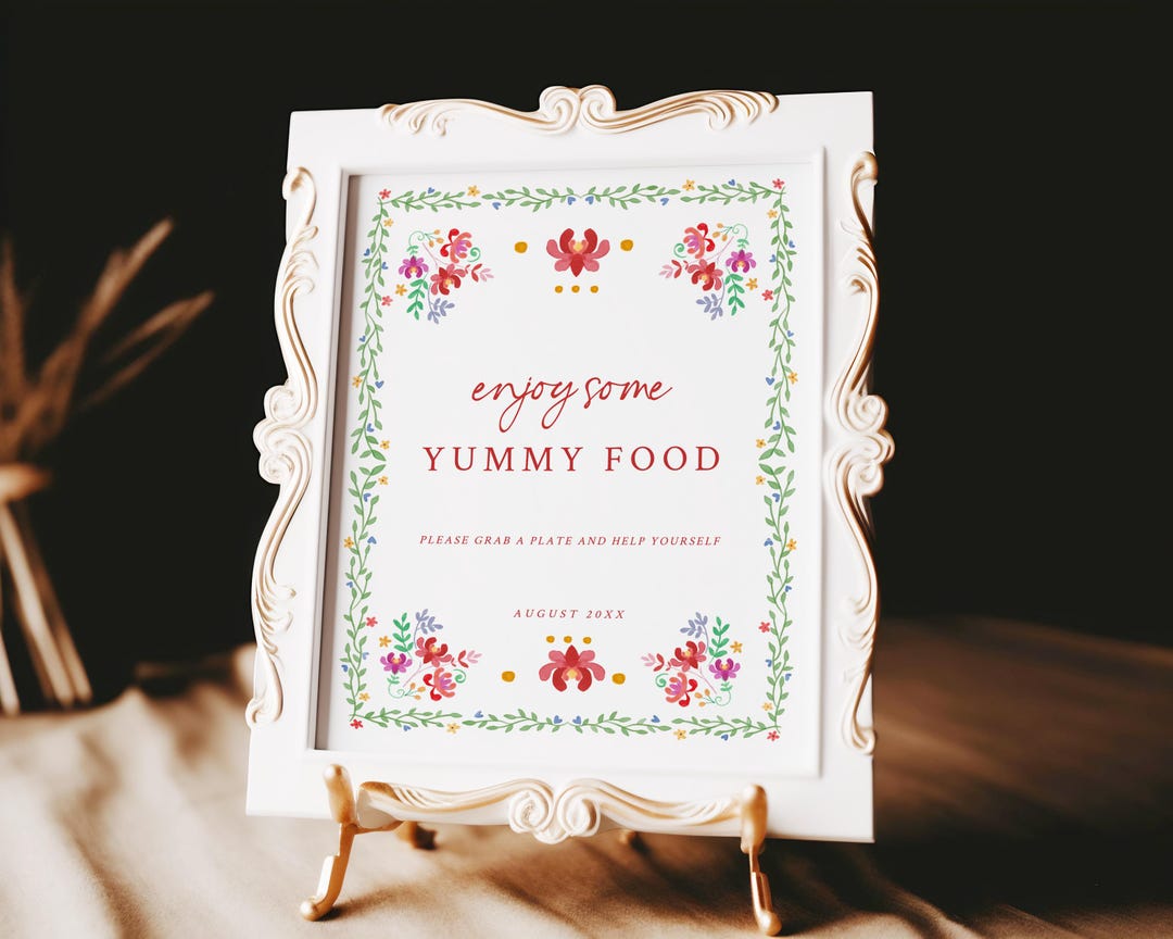 Little Señorita Baby Shower Sign: Fiesta Flowers, 8x10 (digital ...