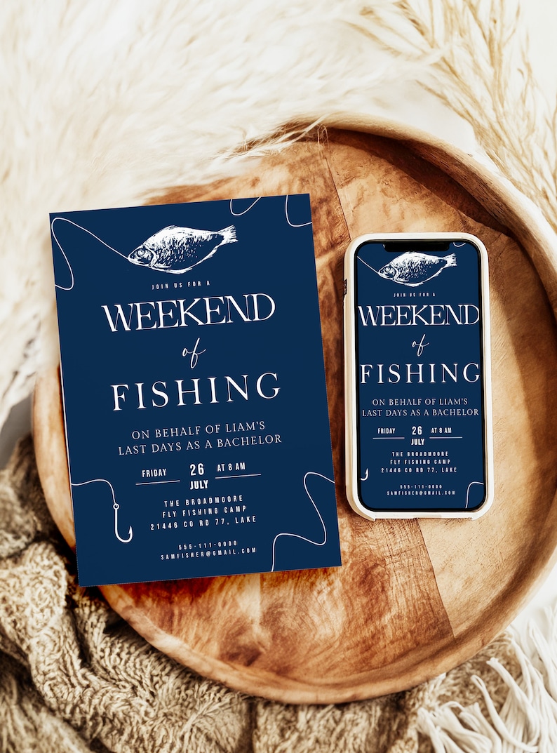 Fishing Invitation | Bachelor Fishing | Fishing Weekend | Editable ...