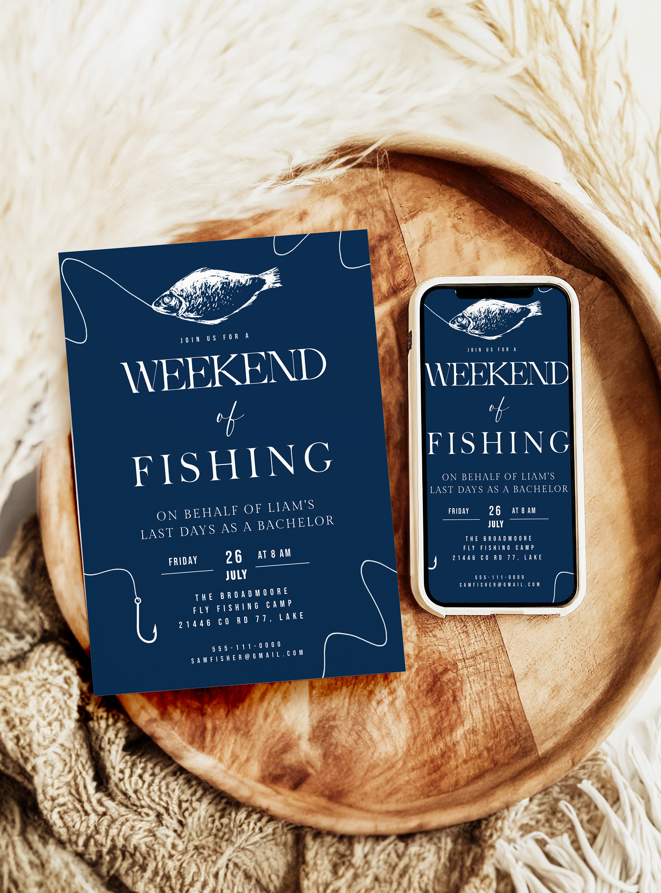 Fishing Invitation | Bachelor Fishing | Fishing Weekend | Editable ...