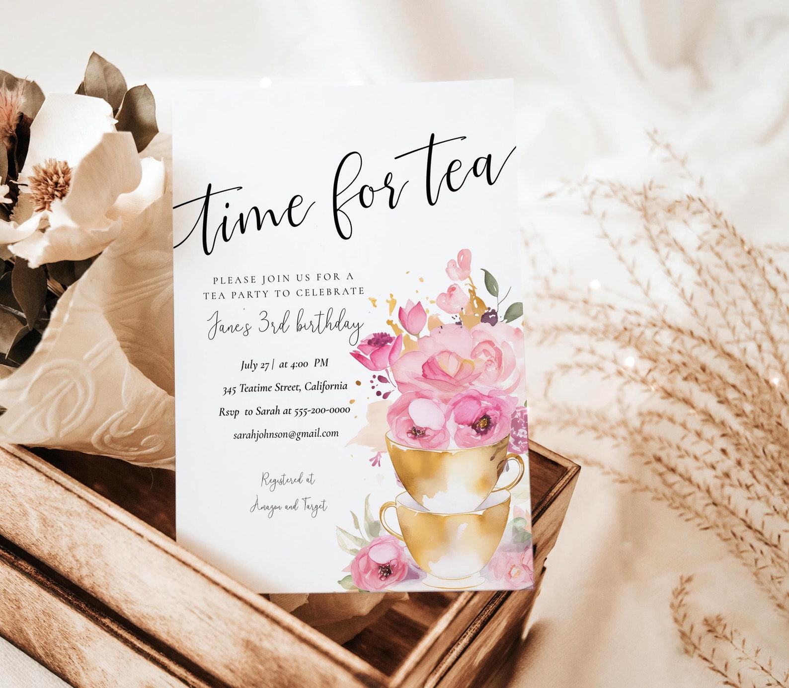 Time for Tea Party Invitation Template DIY Download | Let's Celebrate ...