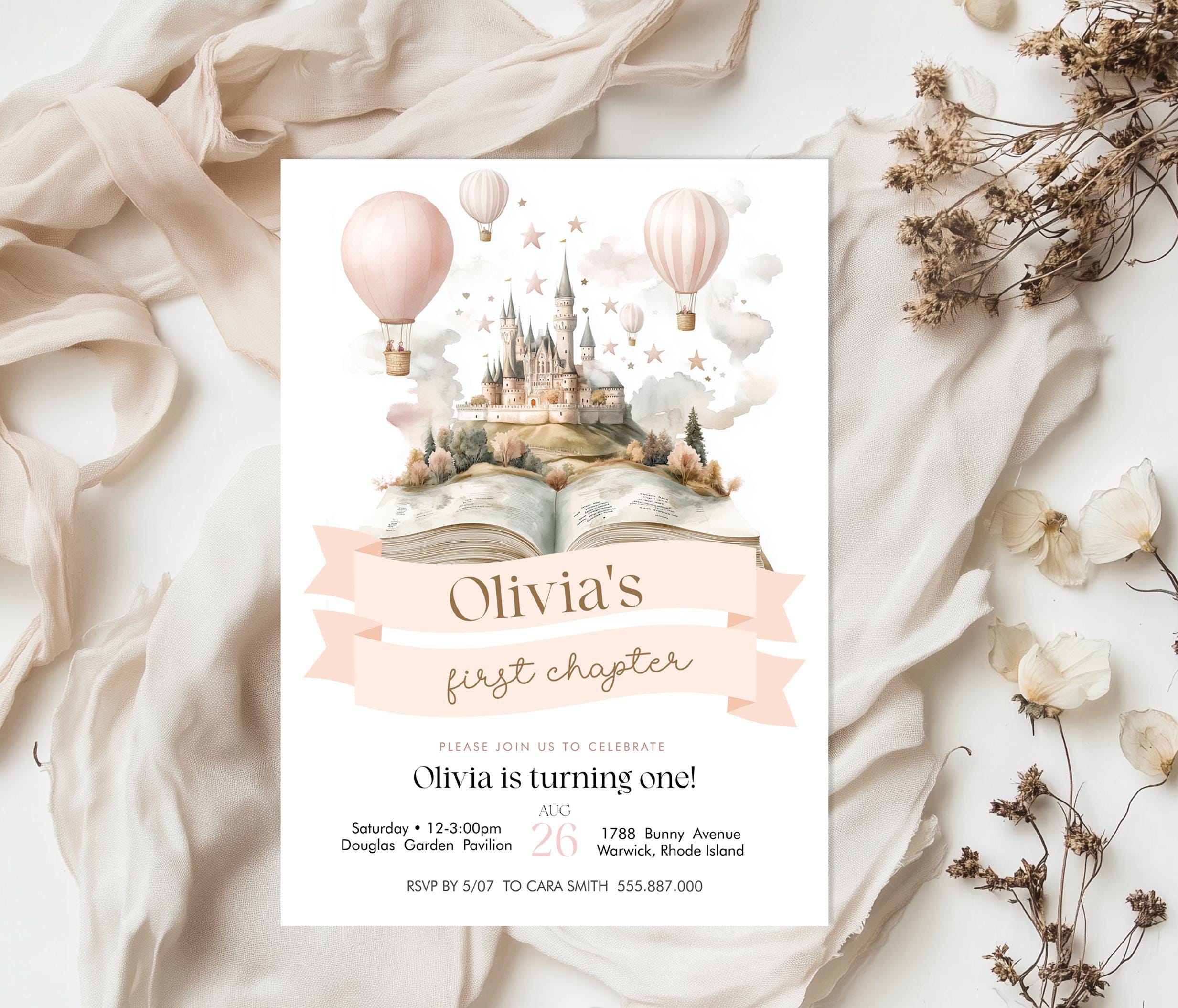 Storybook First Chapter Birthday Invitation | Book Birthday Invite ...