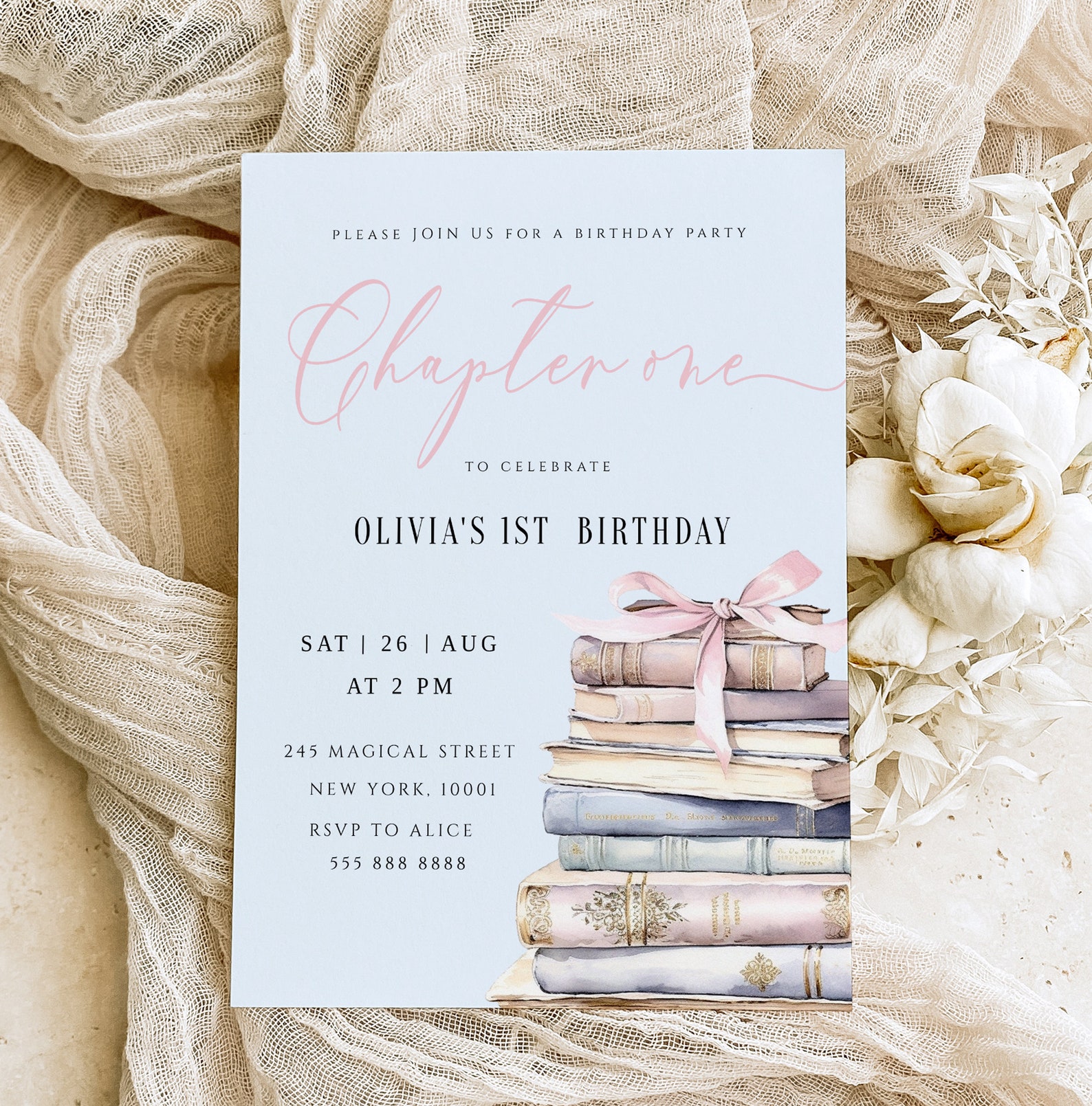 Chapter One Birthday Invitation Storybook Birthday Book Birthday Invite ...