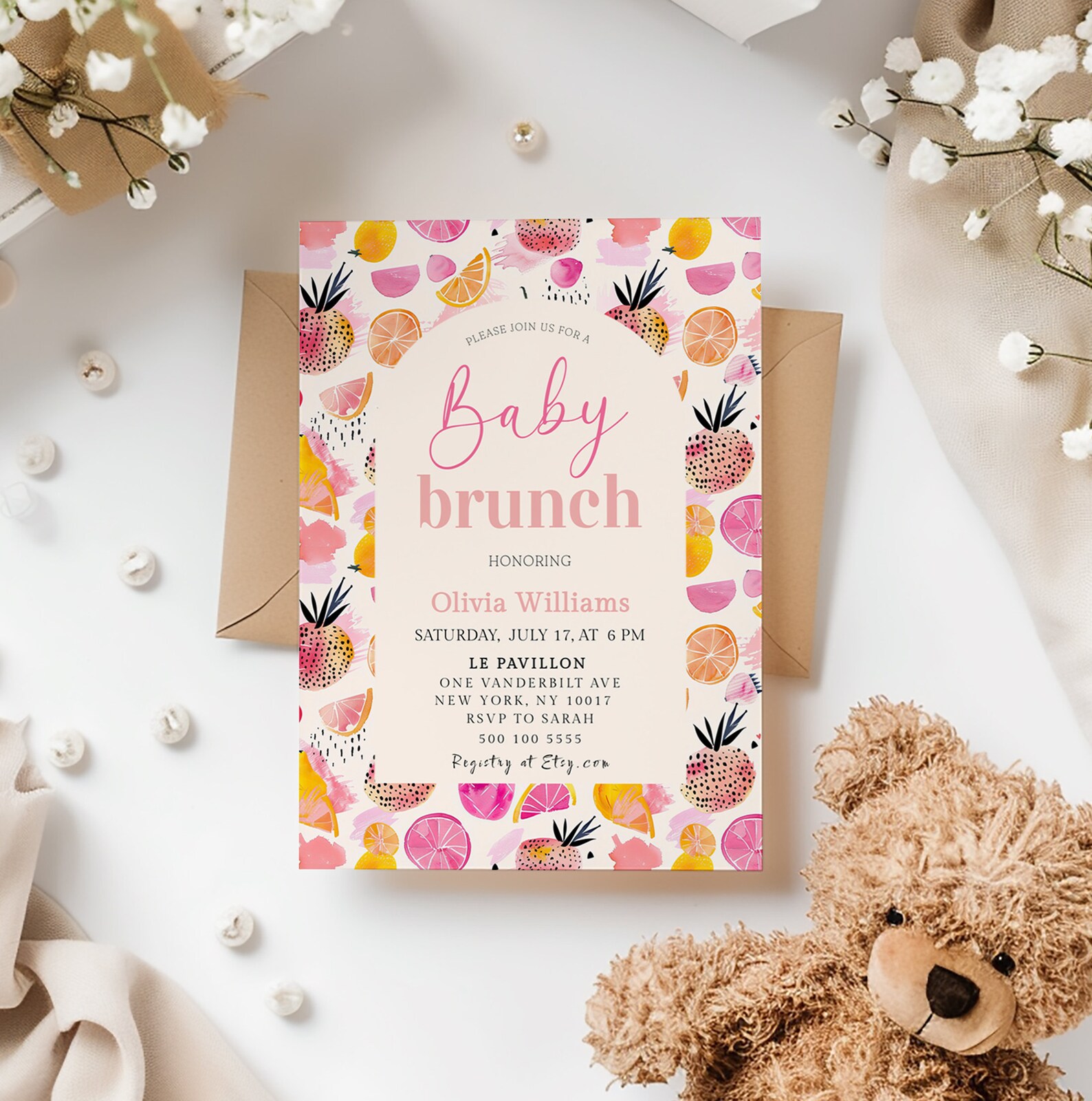Citrus Baby Brunch Invitation Template Citrus Baby Shower Printable ...
