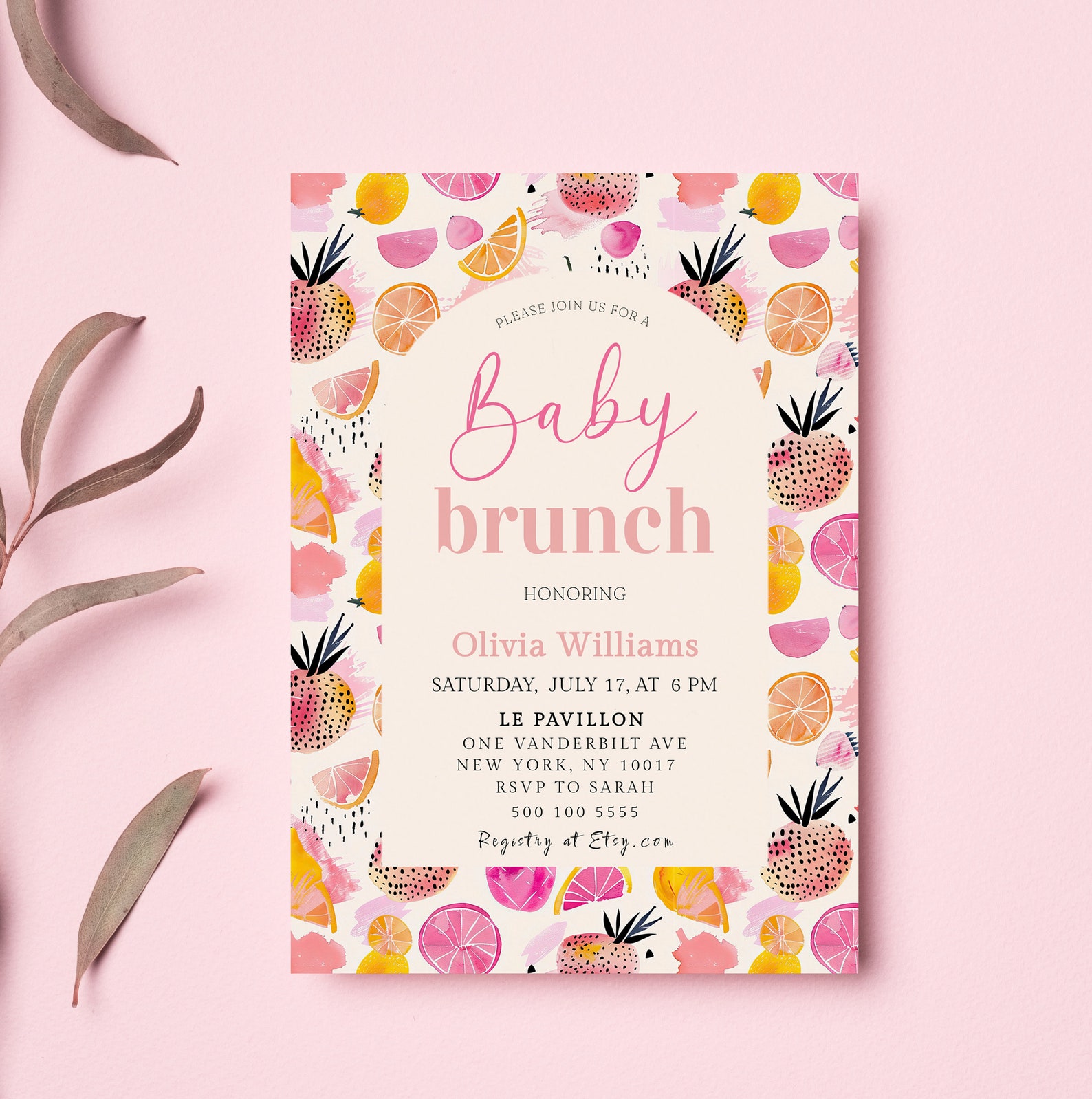 Citrus Baby Brunch Invitation Template Citrus Baby Shower Printable ...
