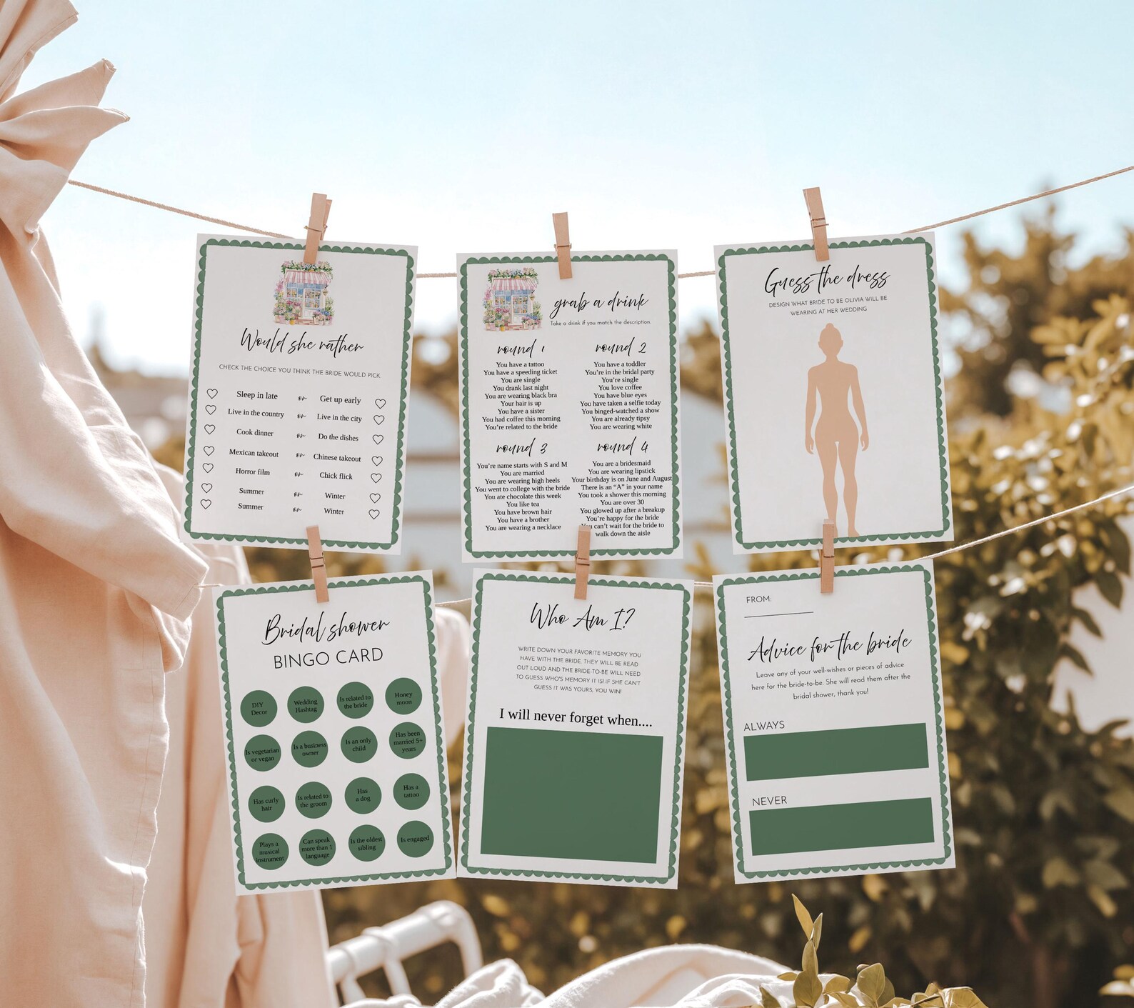 Watercolor Floral Bridal Shower Bundle, Editable Invitation Set ...