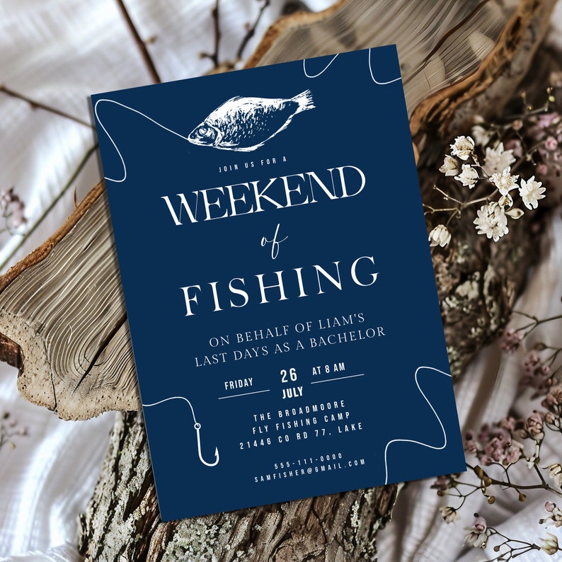 Fishing Invitation | Bachelor Fishing | Fishing Weekend | Editable ...