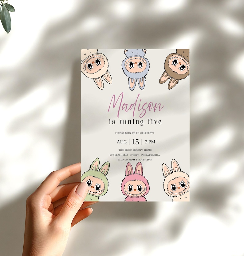 Editable Labubu Birthday Invitation | Labubu Birthday Theme | Labubu ...