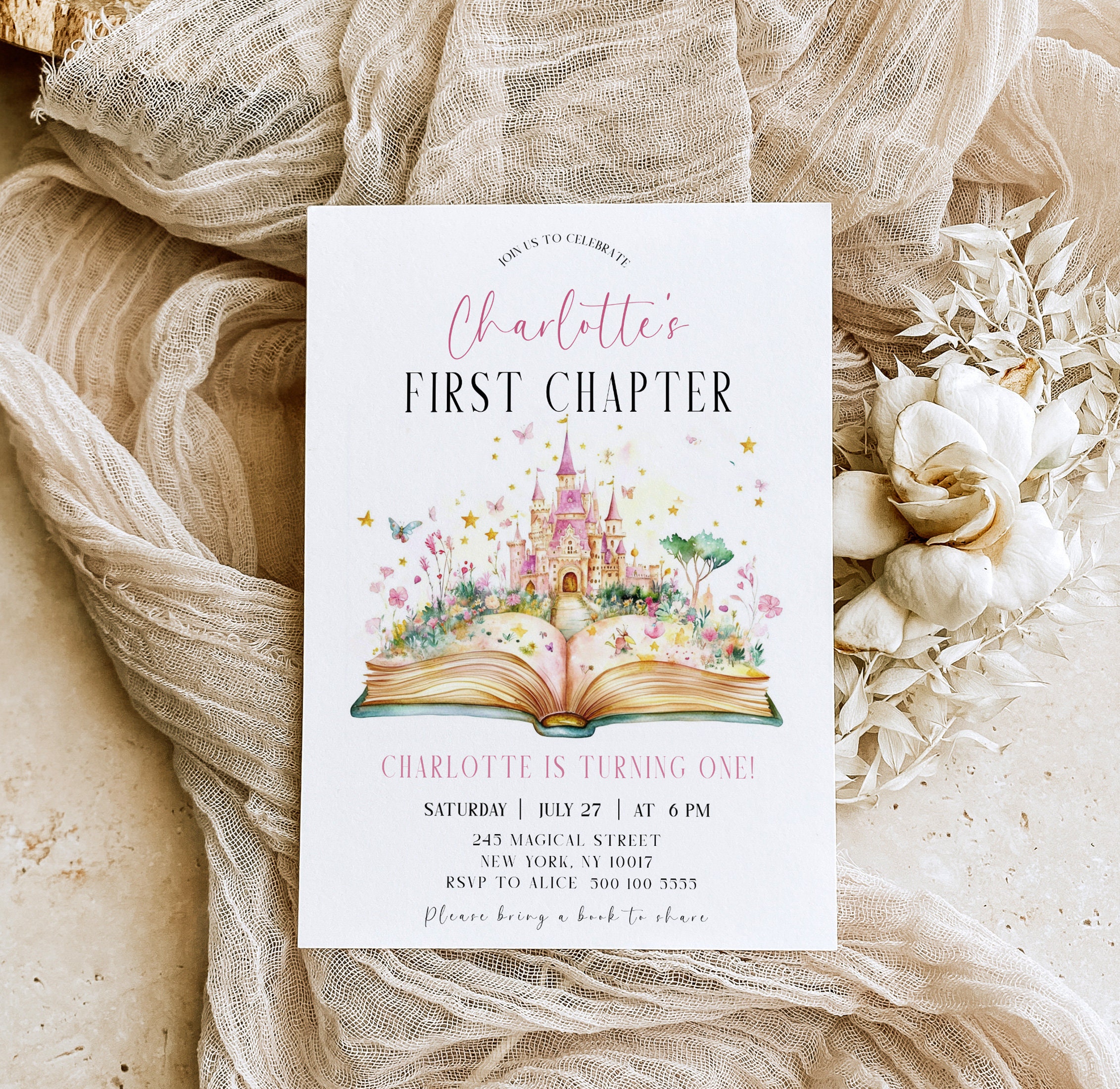 Chapter One Birthday Invitation | Storybook Birthday | Book Birthday ...