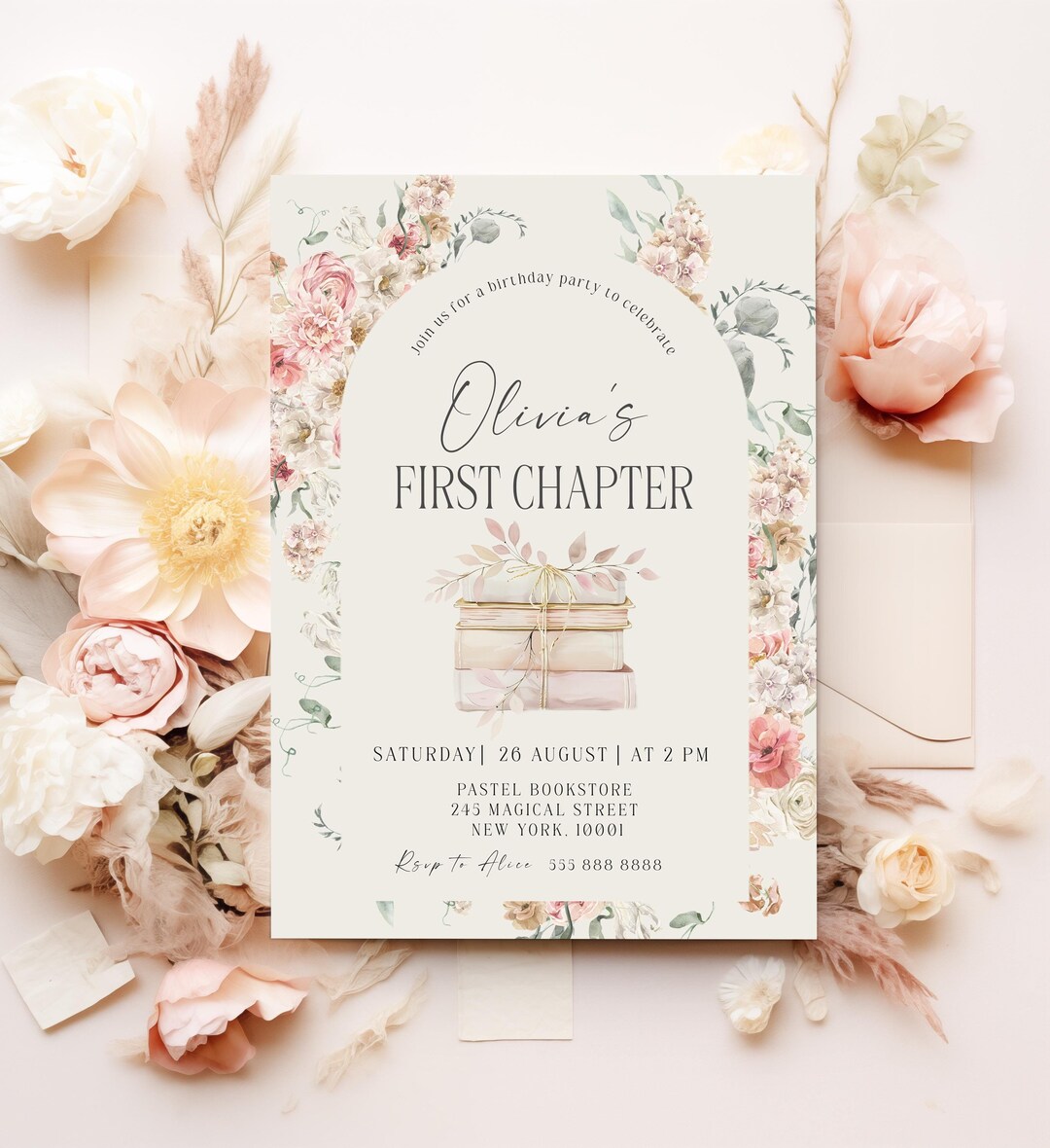 Storybook First Chapter Birthday Invitation | Book Birthday Invite ...