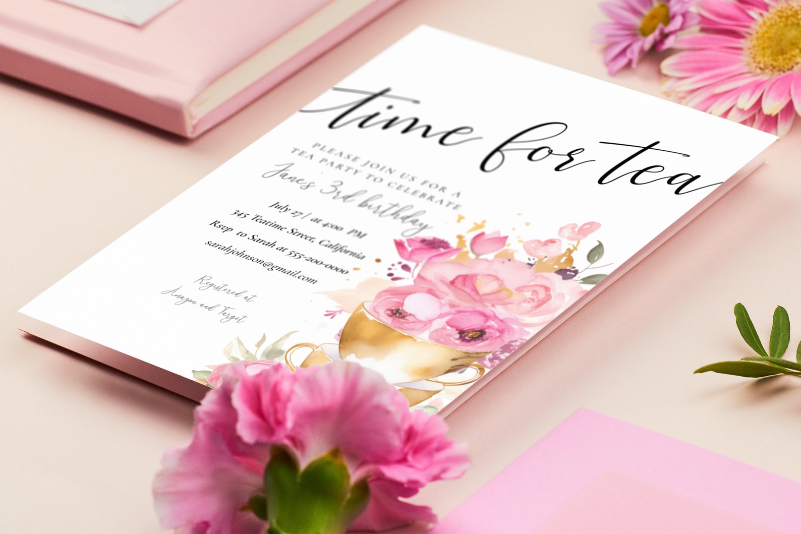Time for Tea Party Invitation Template DIY Download Let's Celebrate ...