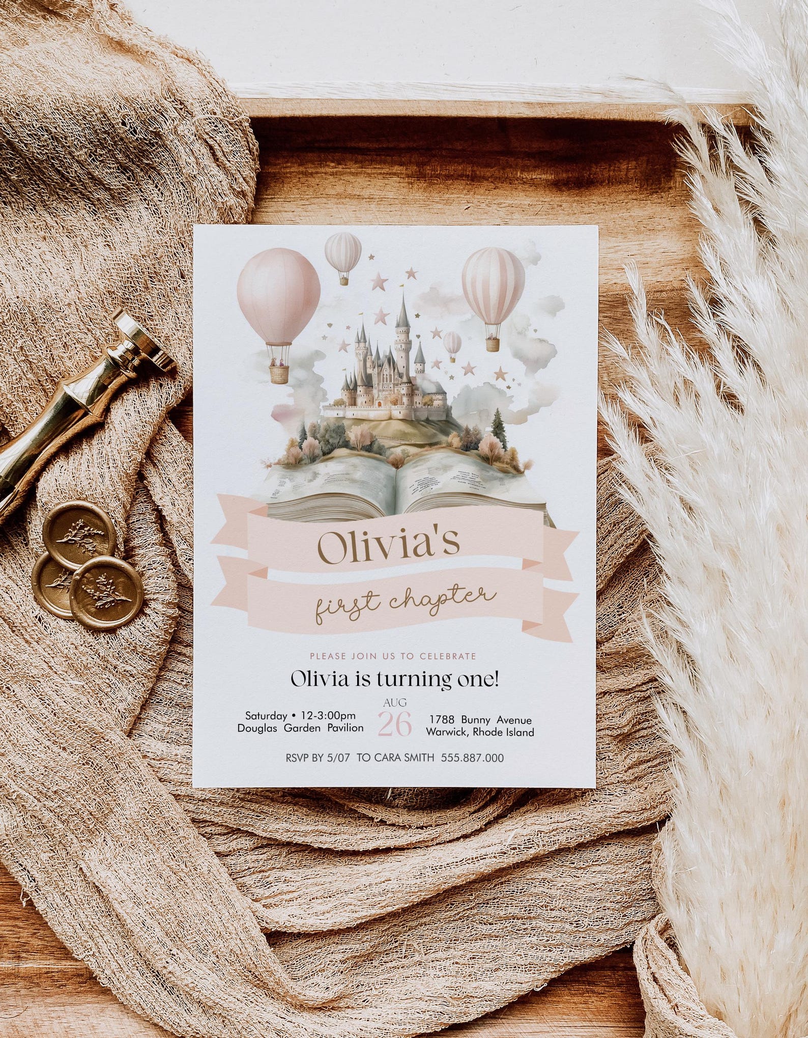 Storybook First Chapter Birthday Invitation | Book Birthday Invite ...