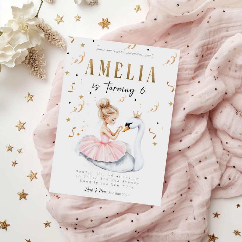 Ballerina Birthday Party Invitation | Ballerina Pink Tutu Invite ...