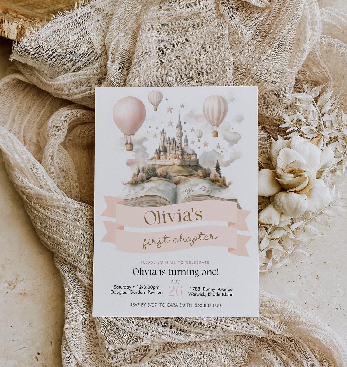 Storybook First Chapter Birthday Invitation Book Birthday Invite ...