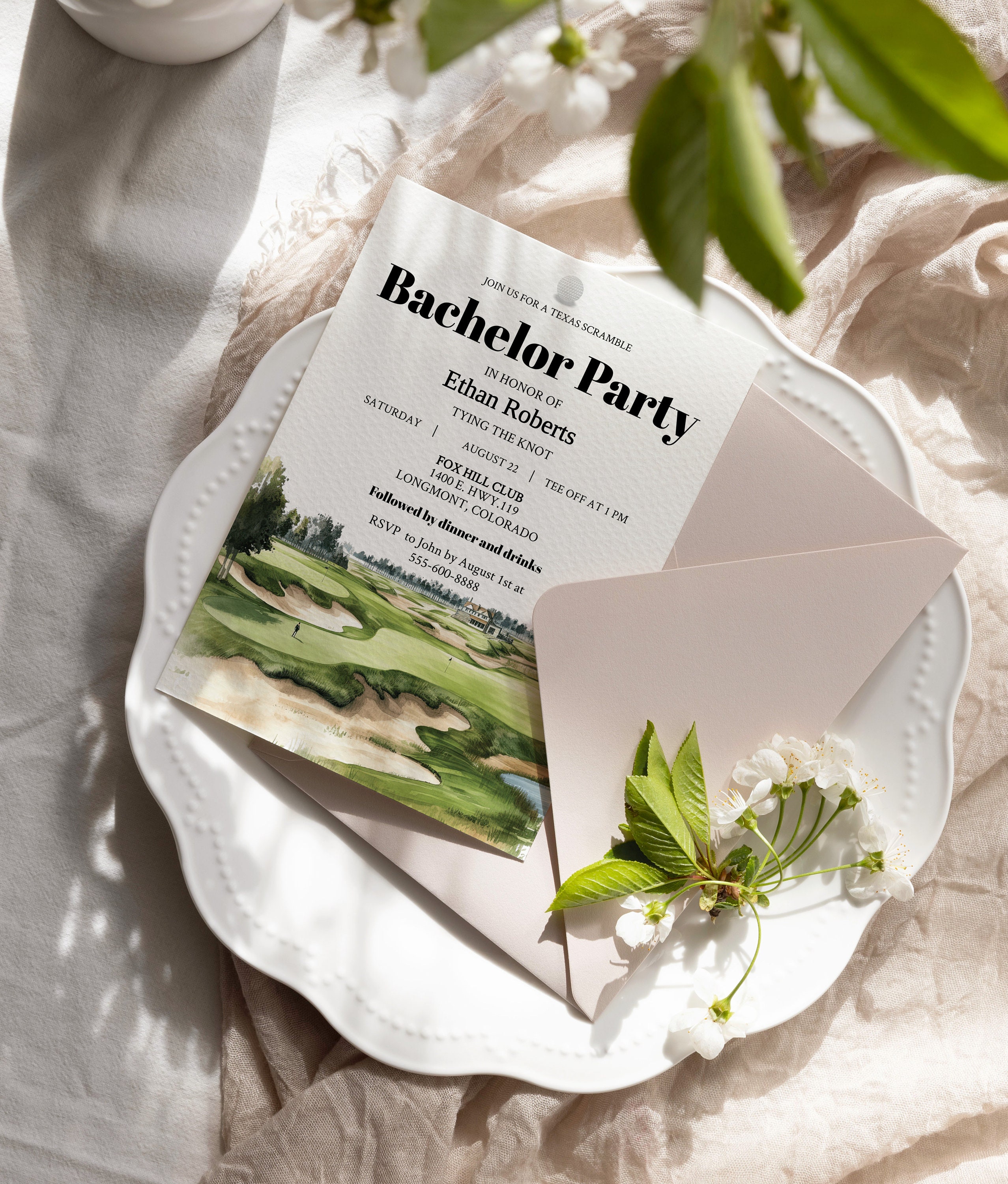 Golf Bachelor Party Invitation Golfing Theme Golf Ball Bachelor ...