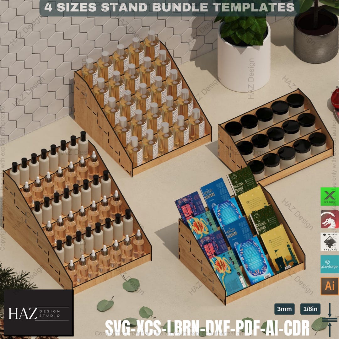 Laser Cut Display Stand - Tiered Shelf Template - Market Retail,tiered ...