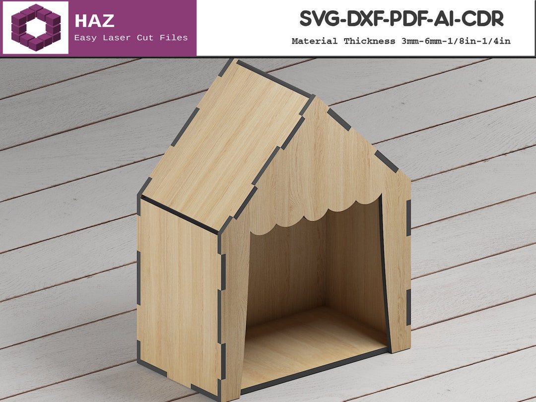 Wooden Box House Shaped / Storage Boxes / Home Decorating / House Shelf ...