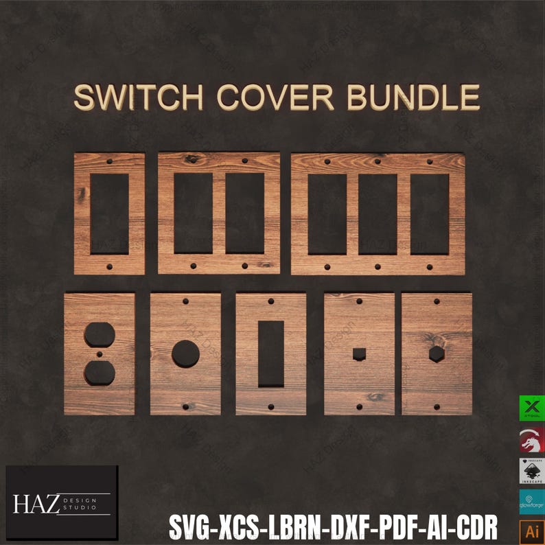 Laser Cut Switch Cover Bundle SVG File Outlet Plates Wall Plate Set ...
