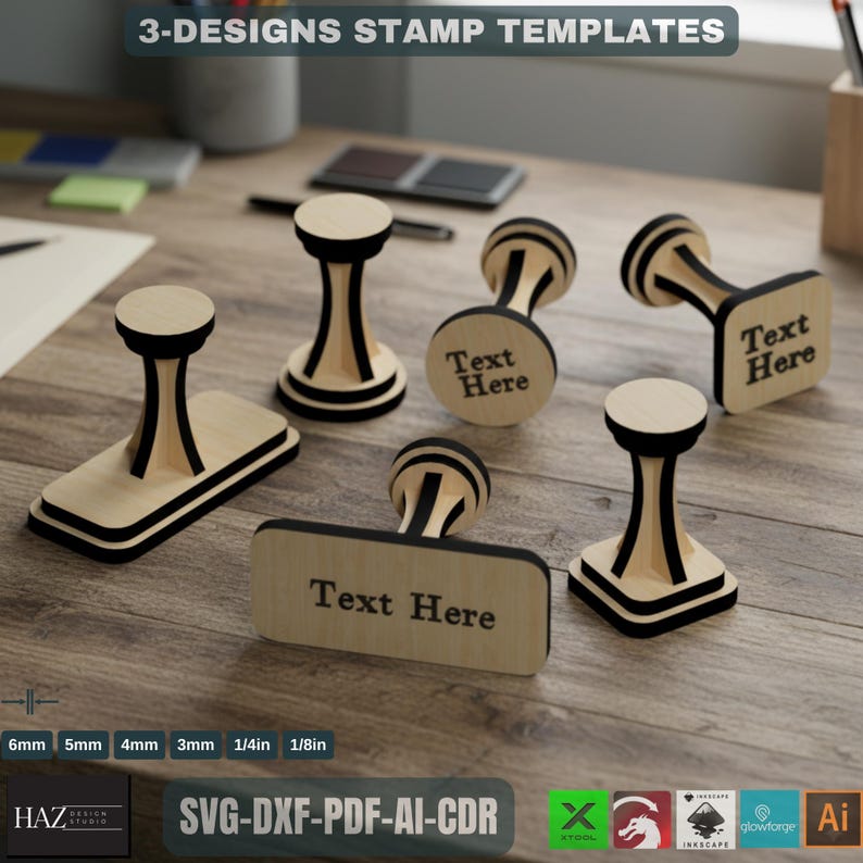 Custom Laser Cut Stamp Handle SVG - Digital Download for Personalized ...