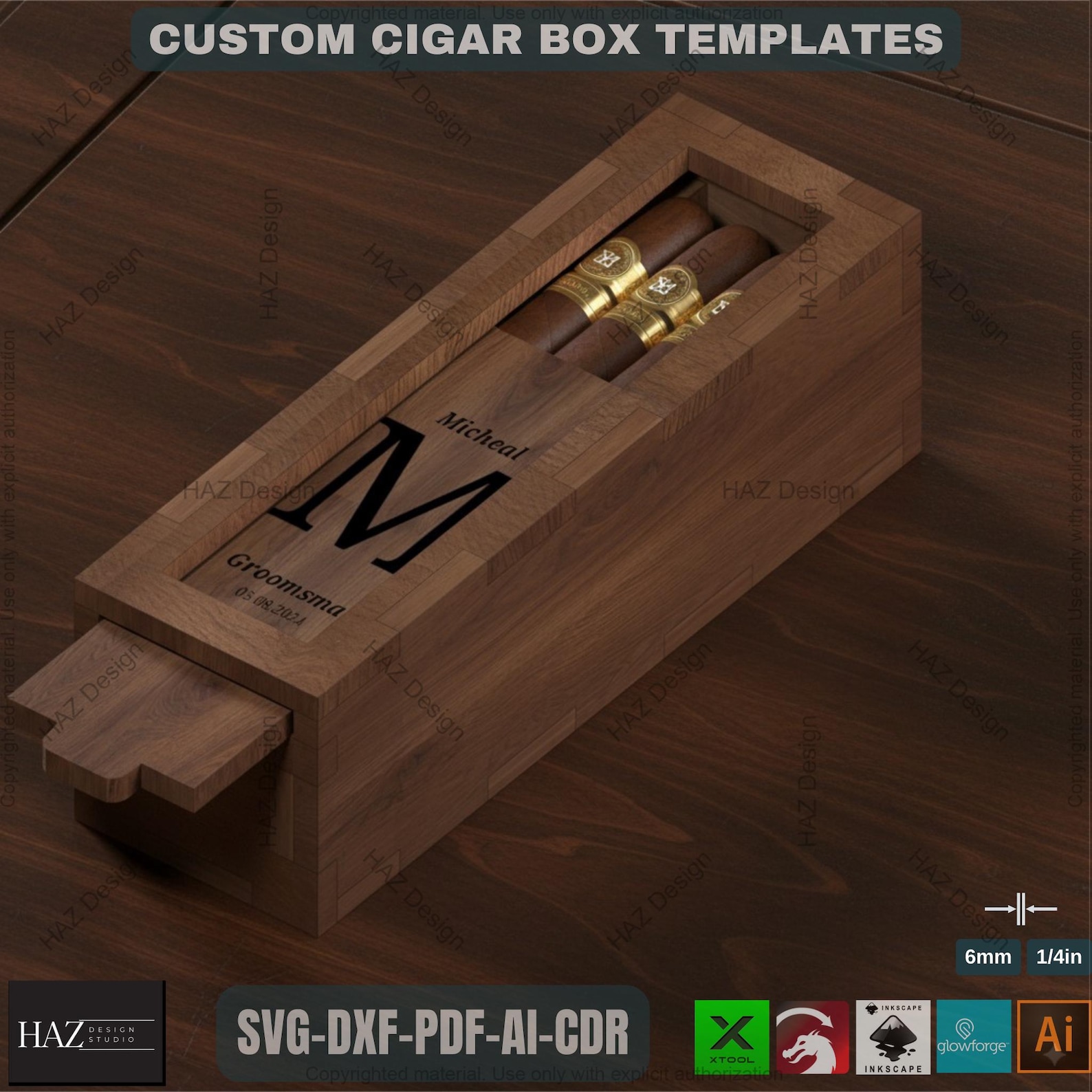 Premium Laser Cut Cigar Box Template - DIY Storage Solution for ...