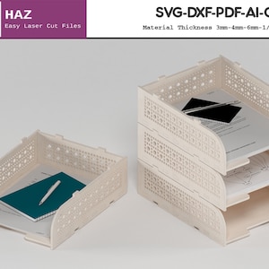 Wooden Stackable Paper Tray / Stacking Document Organizer / Office Desk ...