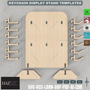 Keychain Display Stand Template Laser Cut Files, Market Stall,diy ...