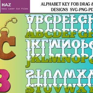 Alphabet Key Fobs / All Letter Bag Tag Fob Template / Faux Leather ...