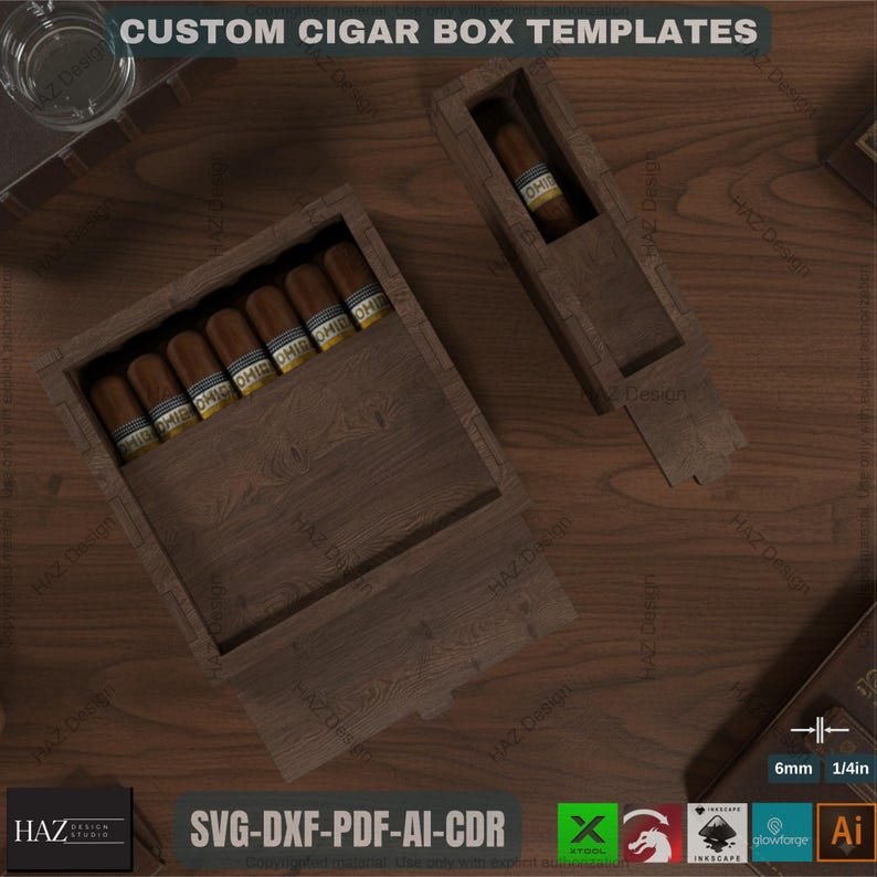 Premium Laser Cut Cigar Box Template - DIY Storage Solution for ...
