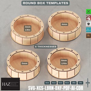 Laser Cut Round Box 8 Sizes, Gift Box SVG Templates,decorative Round ...