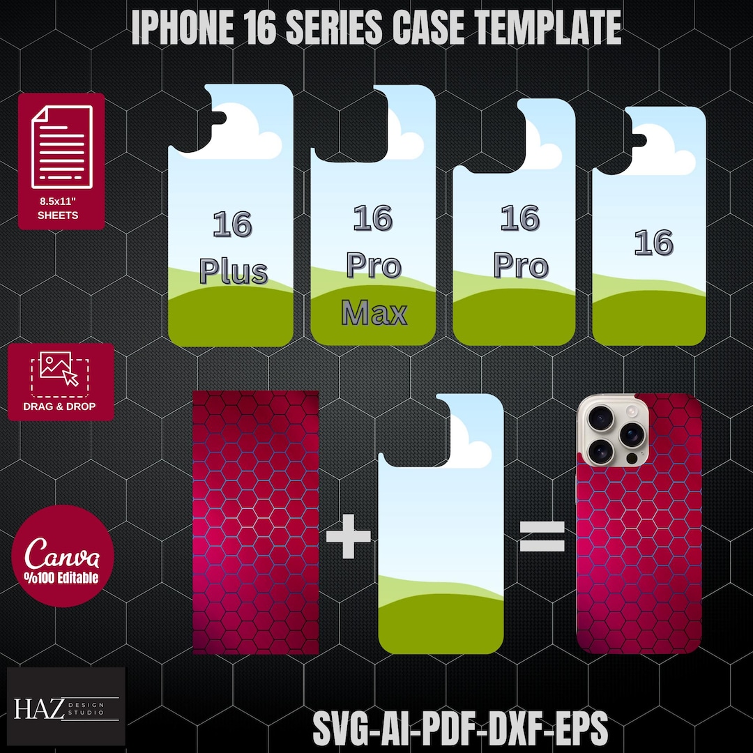 Phone 16 Case Template Bundle SVG AI PDF -diy Phone Case Design - Canva ...